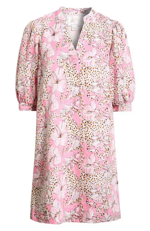Lilly Pulitzer® Mialeigh Linen Split Neck Puff Sleeve Dress