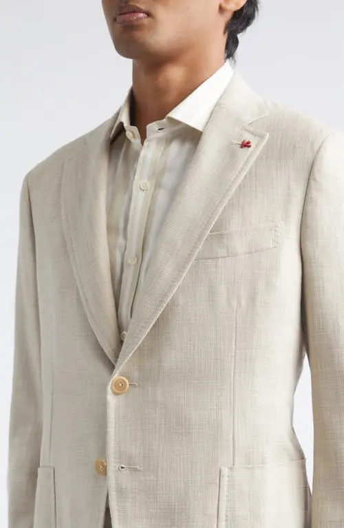 Isaia Flamed Cotton & Silk Sport Coat