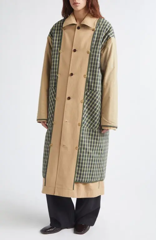 EENK Reversible Contrast Panel Cotton Coat