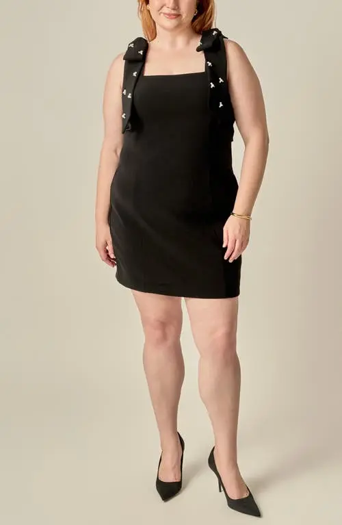 Endless Rose Rhinestone Bow Detail Mini Dress