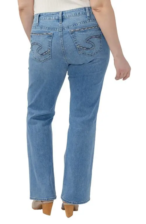 SILVER JEANS CO. Suki Curvy Mid Rise Bootcut Jeans With Ripped Details