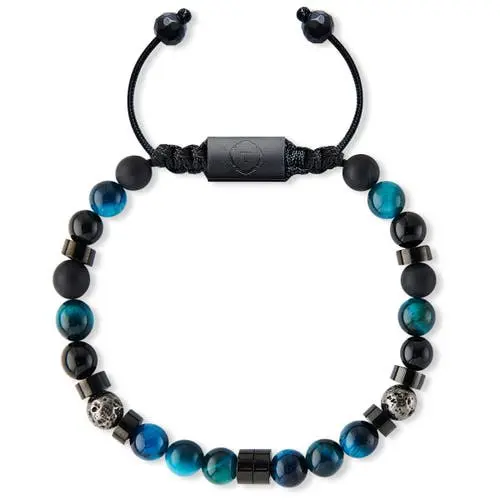 TORRELA Sodalite, Heishi Onyx, And Lava Stone Beaded Bracelet With Stainless Steel Accents