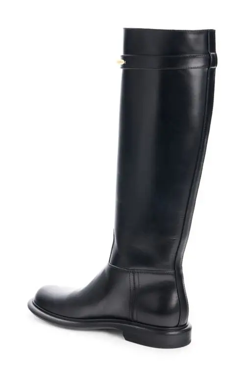 Givenchy Knee High Leather Boots With Metallic Detail