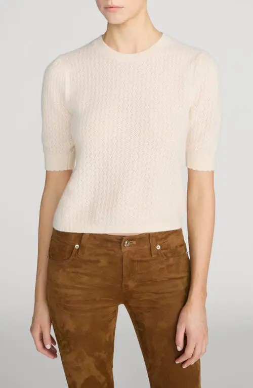 FRAME The Gathered Honeycomb Cashmere Sweater
