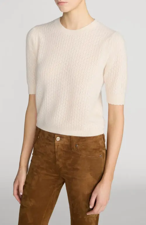 FRAME The Gathered Honeycomb Cashmere Sweater