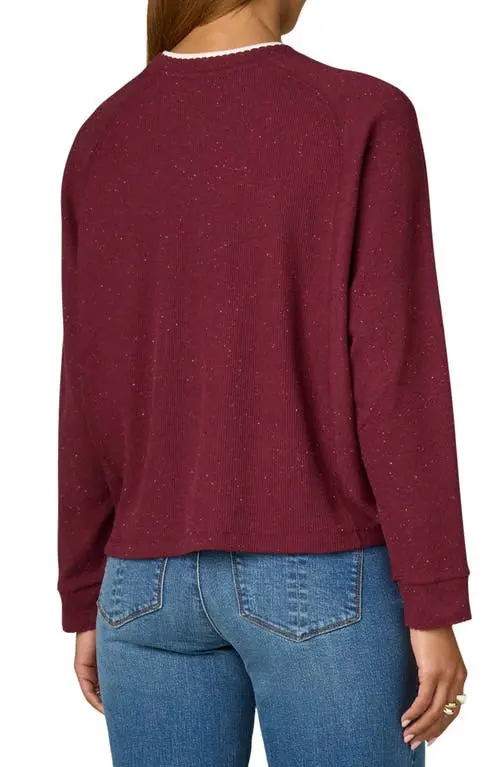 Wit & Wisdom Raglan Sleeve Rib Top - Zinfandel