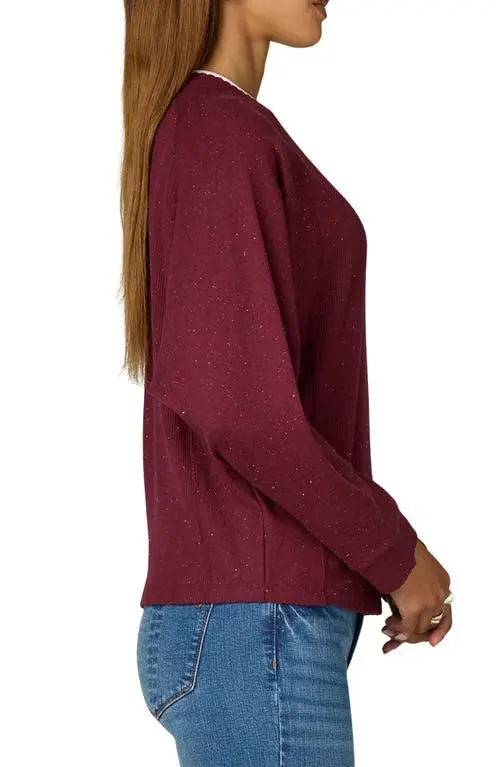 Wit & Wisdom Raglan Sleeve Rib Top - Zinfandel