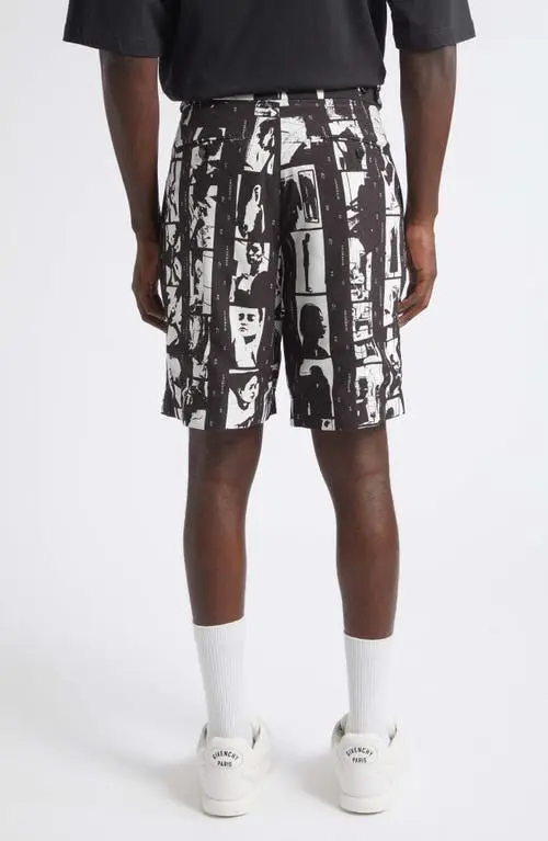Givenchy Photographic Negative Print Formal Bermuda Shorts - Black/white