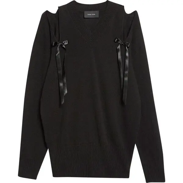 Simone Rocha Cashmere Sweater With Ribbon Detail
