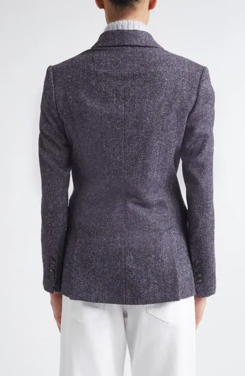Eleventy Double Breasted Sequined Alpaca Blend Blazer
