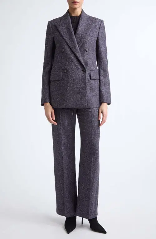 Eleventy Double Breasted Sequined Alpaca Blend Blazer