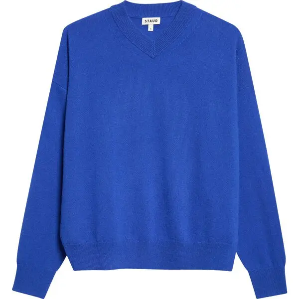 Staud Spencer Cashmere V-neck Sweater - Cobalt