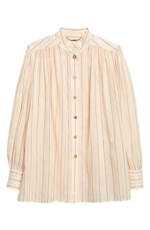 Chloé Striped Cotton And Silk Blend Poplin Button-up Shirt