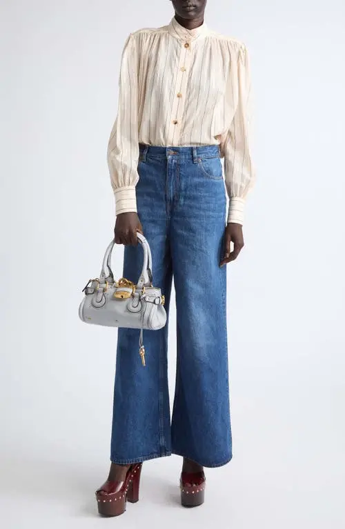 Chloé Striped Cotton And Silk Blend Poplin Button-up Shirt