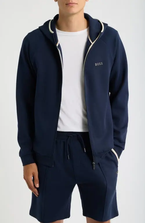 BOSS Sense Hooded Zip Jacket - Dark Blue