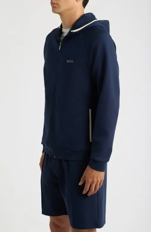 BOSS Sense Hooded Zip Jacket - Dark Blue