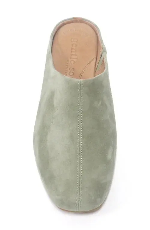 Gentle Souls Carmena Wedge Mule - Algae Suede