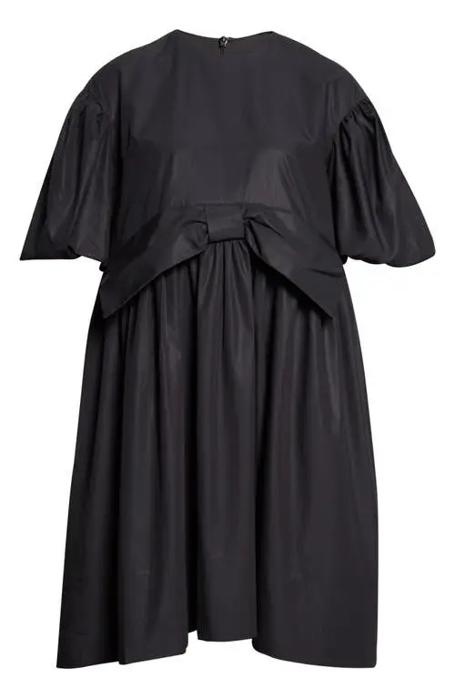 Simone Rocha Gathered Bow Puff Sleeve Cotton Dress