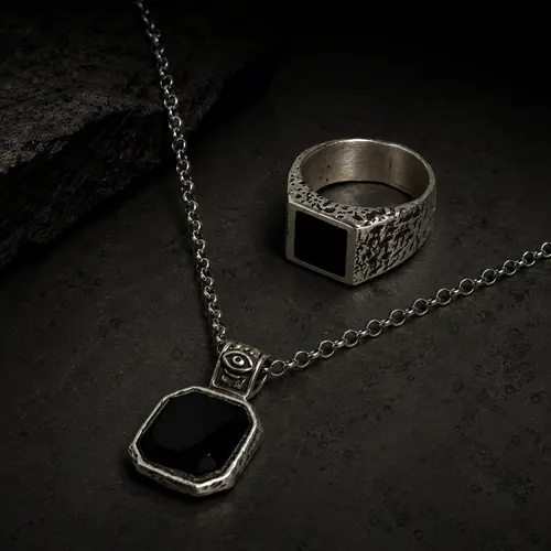 TORRELA Third Eye Sterling Silver Necklace - Onyx