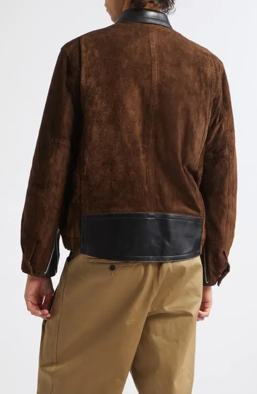 Sacai Suede And Leather Trimmed Bomber Jacket