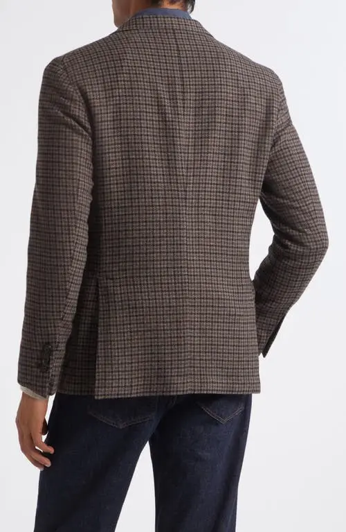Boglioli K Houndstooth Plaid Wool & Cashmere Sport Coat - Black Brown