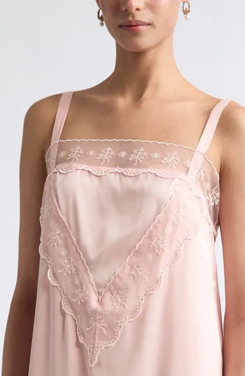 Simone Rocha Embroidered Trim Satin Slipdress
