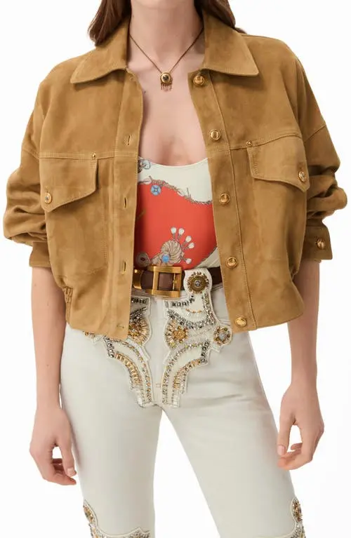 Versace Lambskin Suede Blouson Jacket