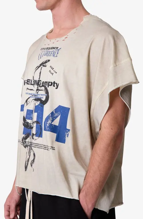 Mnml Sleeveless Distressed Graphic Cutoff T-shirt