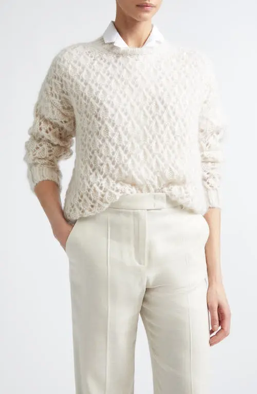 Eleventy Open Stitch Mohair & Silk Sweater