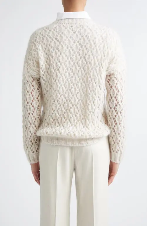 Eleventy Open Stitch Mohair & Silk Sweater