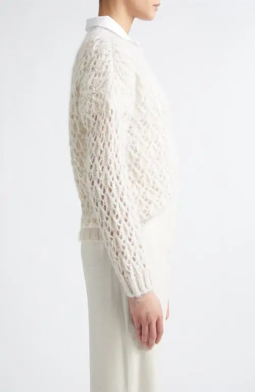 Eleventy Open Stitch Mohair & Silk Sweater