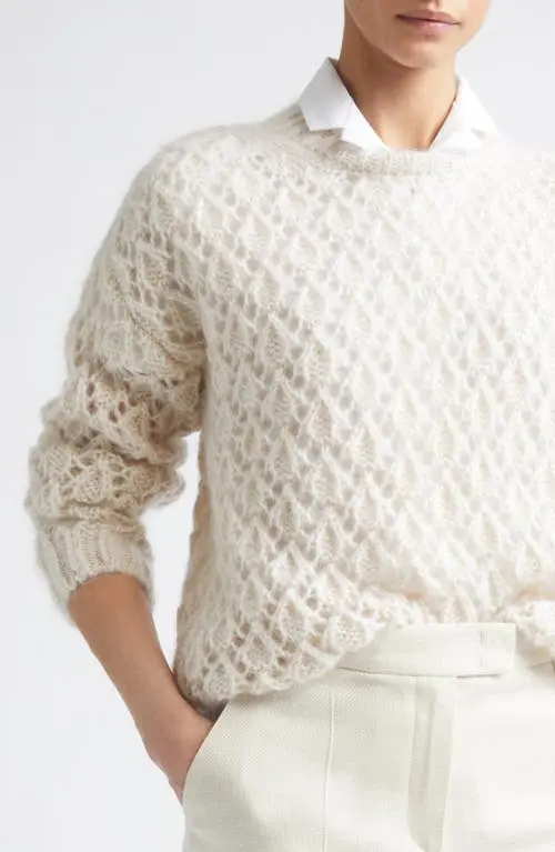 Eleventy Open Stitch Mohair & Silk Sweater