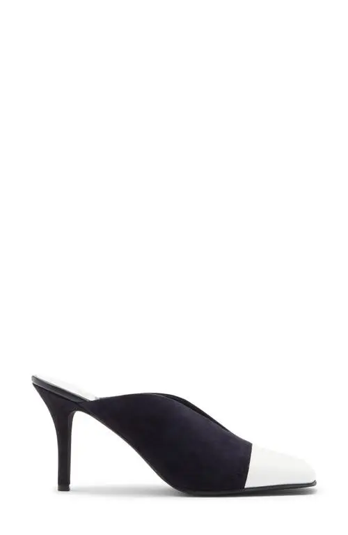 Jeffrey Campbell Passage Mule With Cap Toe - Navy White Combo