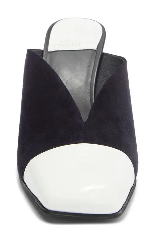 Jeffrey Campbell Passage Mule With Cap Toe - Navy White Combo