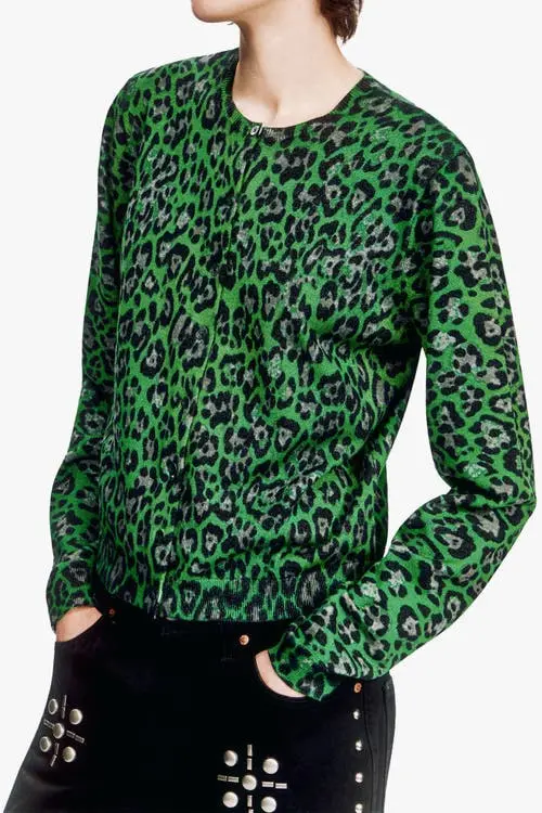 Anna Sui Jaguar Printed Knit Cardigan