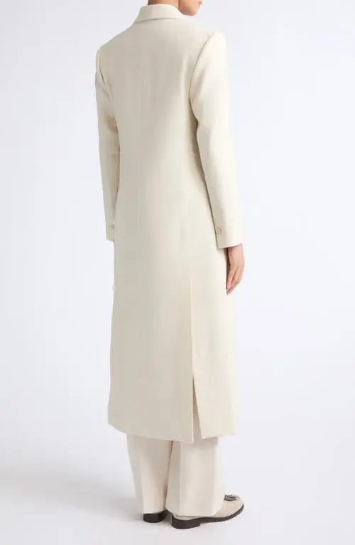 Eleventy Herringbone Wool Blend Duster Jacket - 00 Ivory