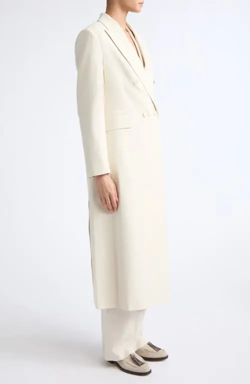 Eleventy Herringbone Wool Blend Duster Jacket - 00 Ivory