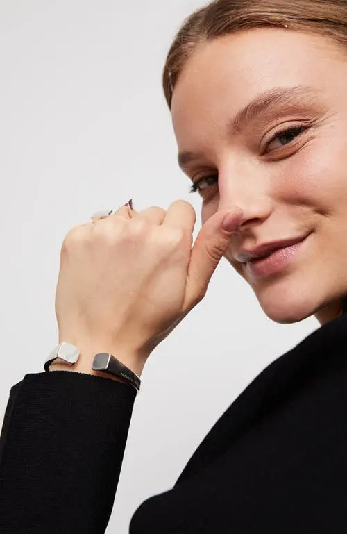 UNODE50 Rigid Sterling-plated Bracelet With Smooth Finish And Square Ends