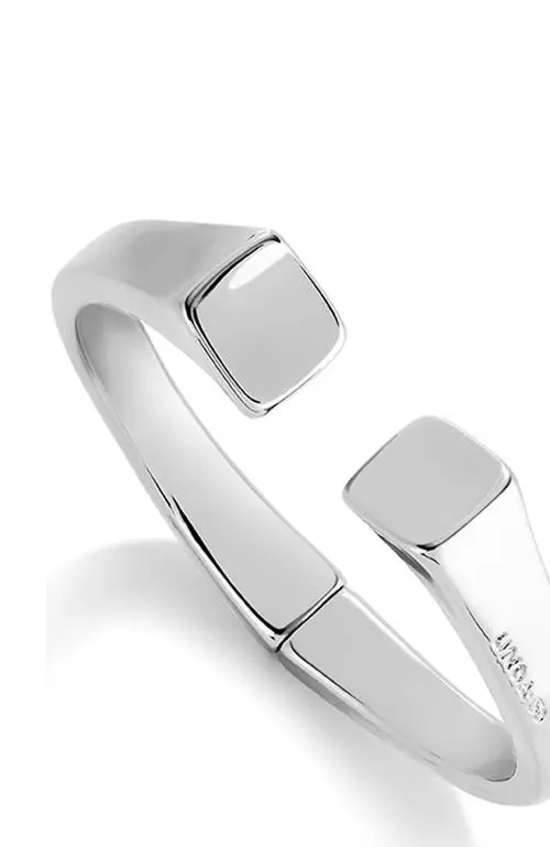 UNODE50 Rigid Sterling-plated Bracelet With Smooth Finish And Square Ends