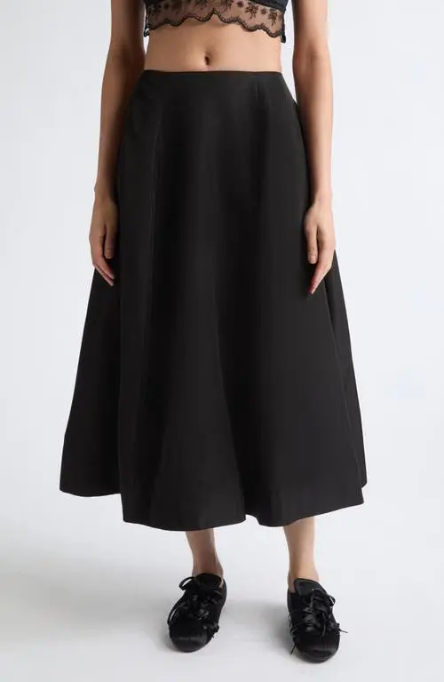 Simone Rocha Sculpt Ripple Taffeta Midi Skirt - Black