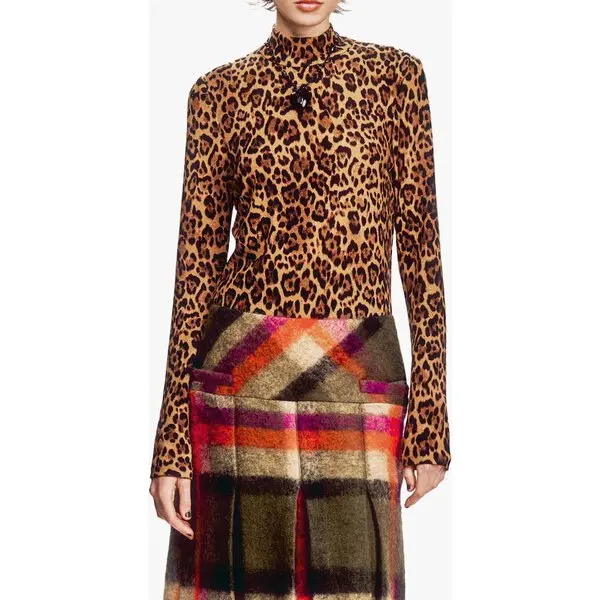Anna Sui Leopard Knit Turtleneck