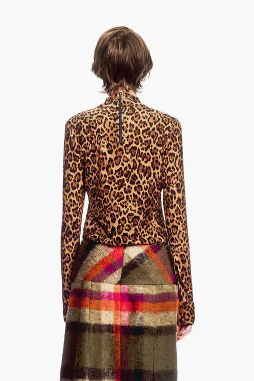 Anna Sui Leopard Knit Turtleneck