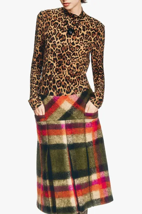 Anna Sui Leopard Knit Turtleneck