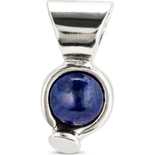 UNODE50 Sterling Plated Charm With Lapis Lazuli Stone - Silver
