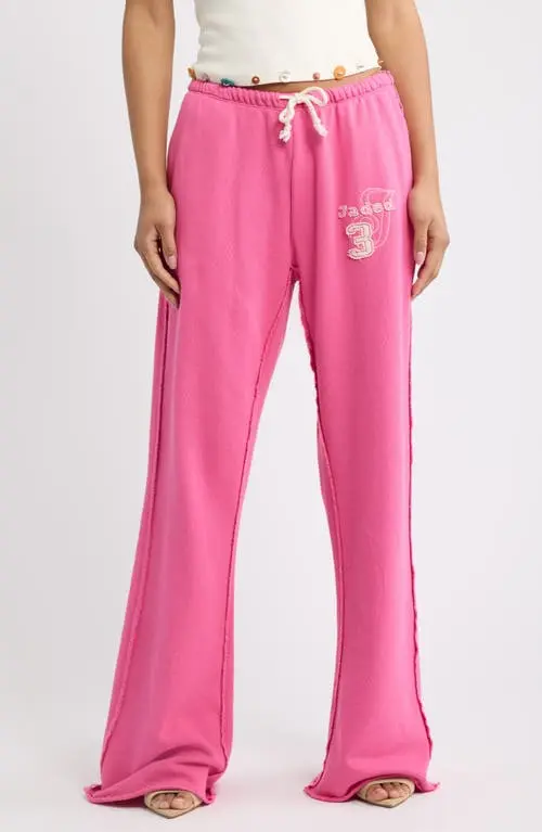 JADED LONDON Cotton Fleece Drawstring Pants - Pink