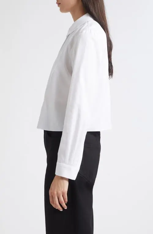 Partow Warren Cropped Stripe Bib Cotton Poplin Button-up Shirt