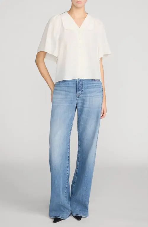 FRAME Gala Silk Short Sleeve Shirt