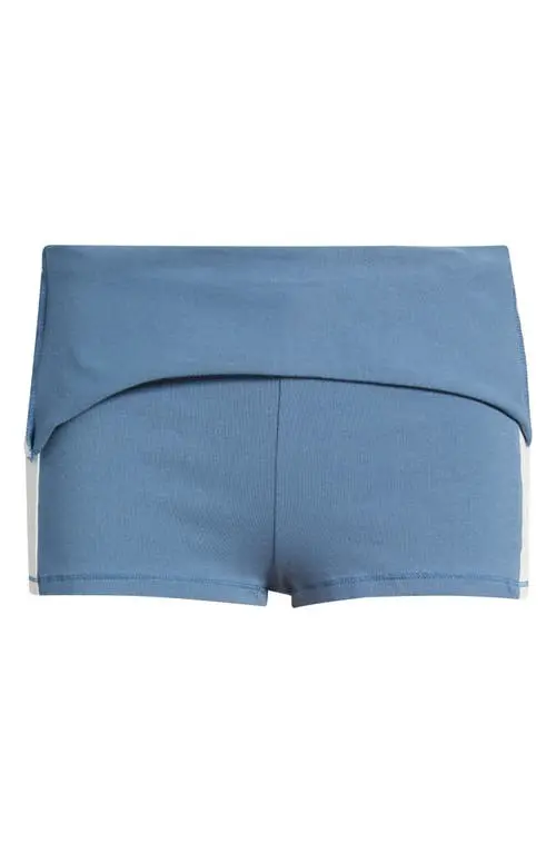JADED LONDON Foldover Stretch Cotton Mini Shorts