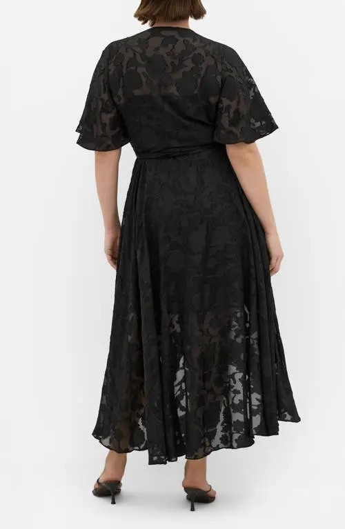 City Chic Maxi Love Burnout Wrap Dress