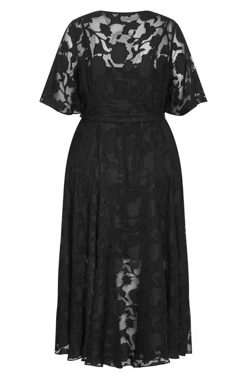City Chic Maxi Love Burnout Wrap Dress